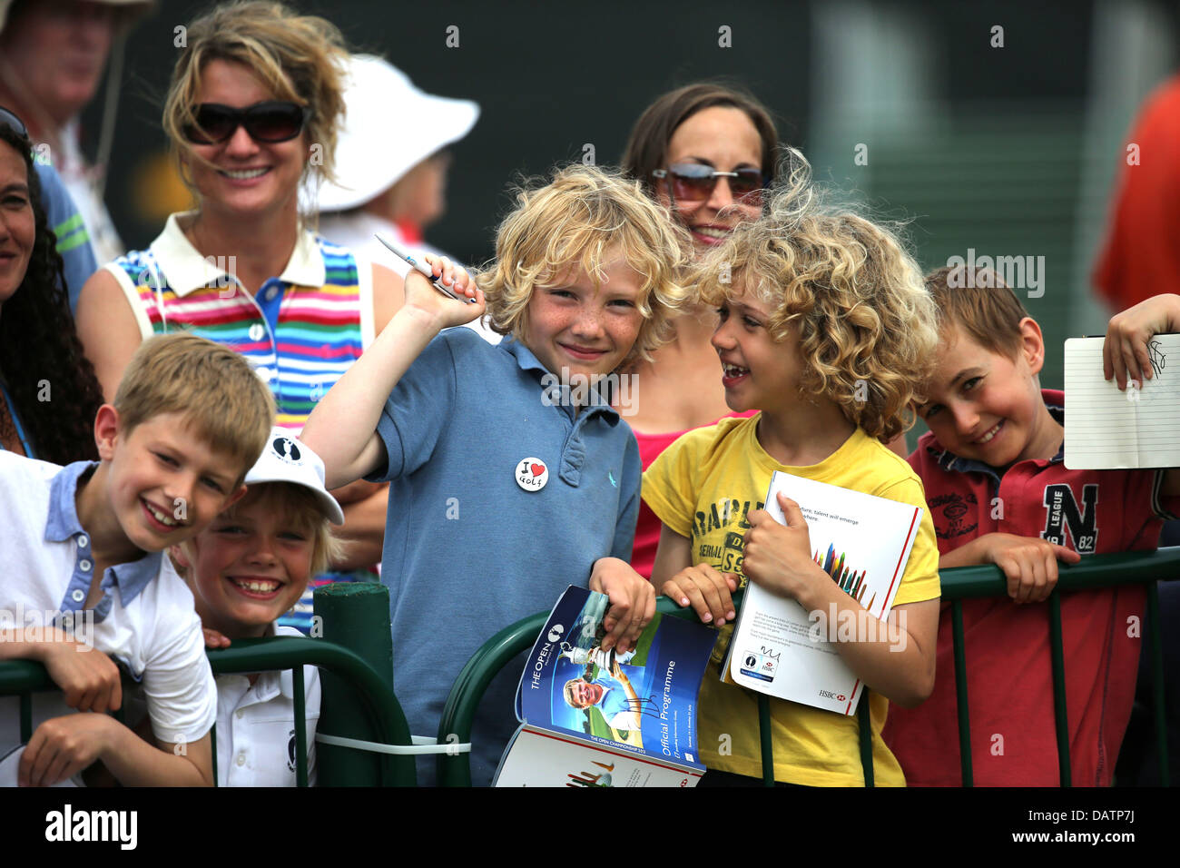 Gullane, East Lothian, Scotland. 18th , 2013. Kids fans Golf : First ...
