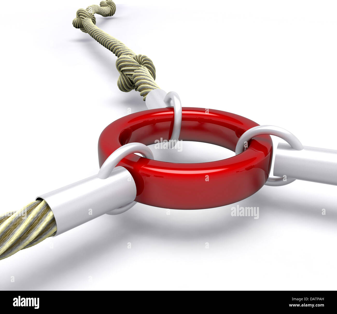 Red Link Shows Attached Connection Stock Photo - Alamy