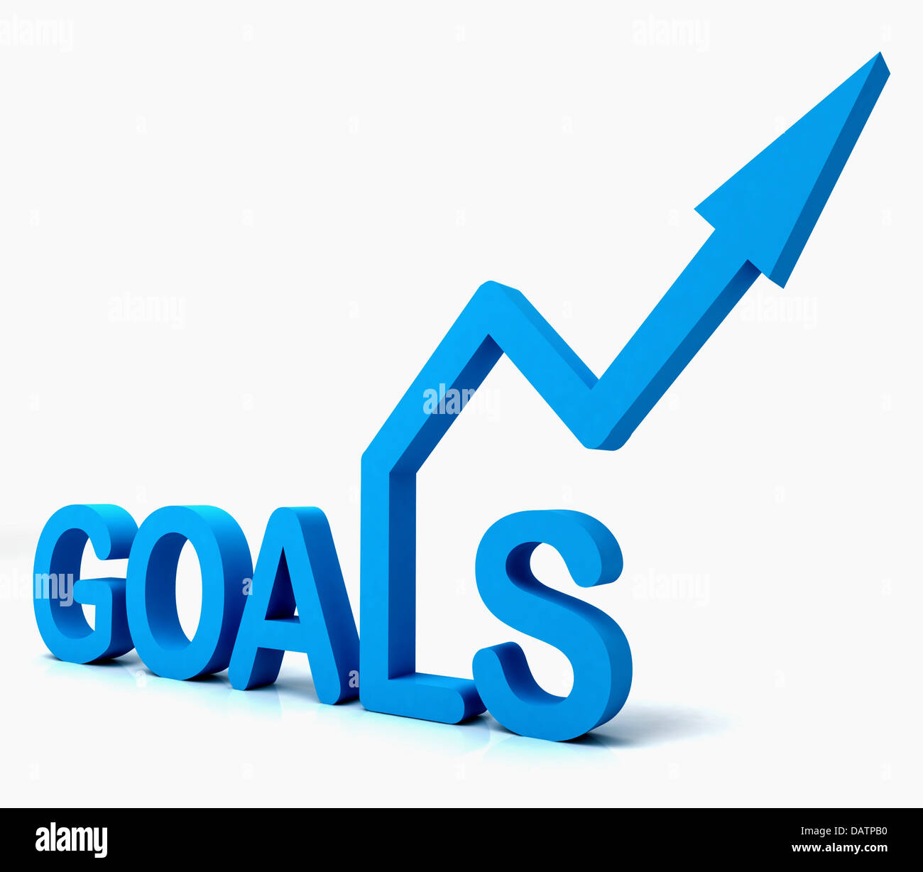 Blue Goals Word Shows Objectives Hope And Future Stock Photo - Alamy