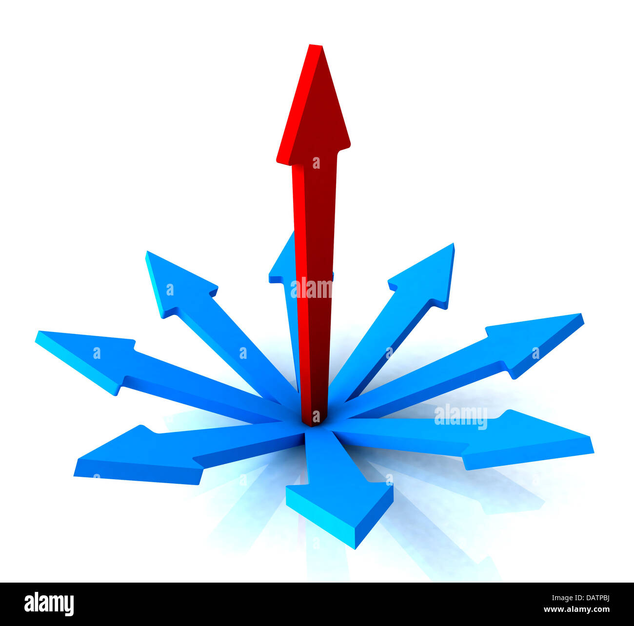 Red Vertical Arrow Shows Path Chosen Stock Photo - Alamy