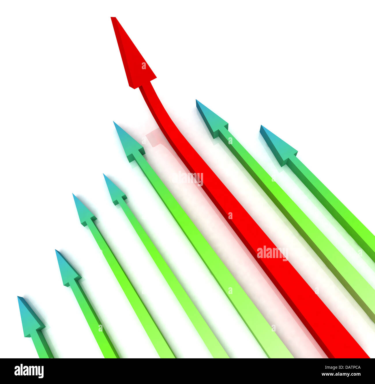 Red Left Arrow Ahead Shows Growth Stock Photo - Alamy