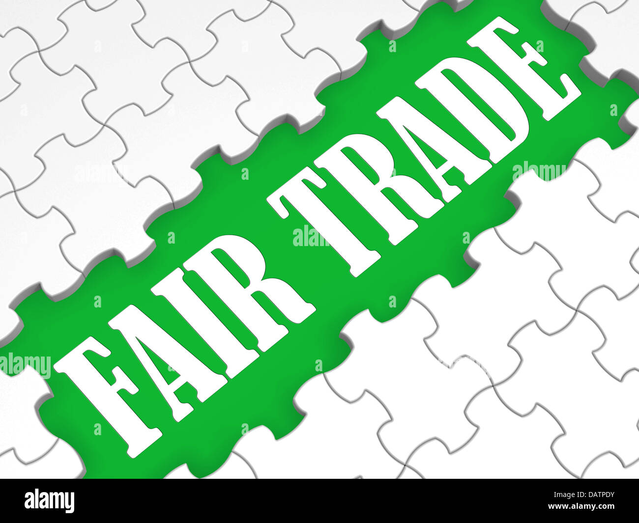 Fair Trade Puzzle Shows Price Deals Stock Photo - Alamy