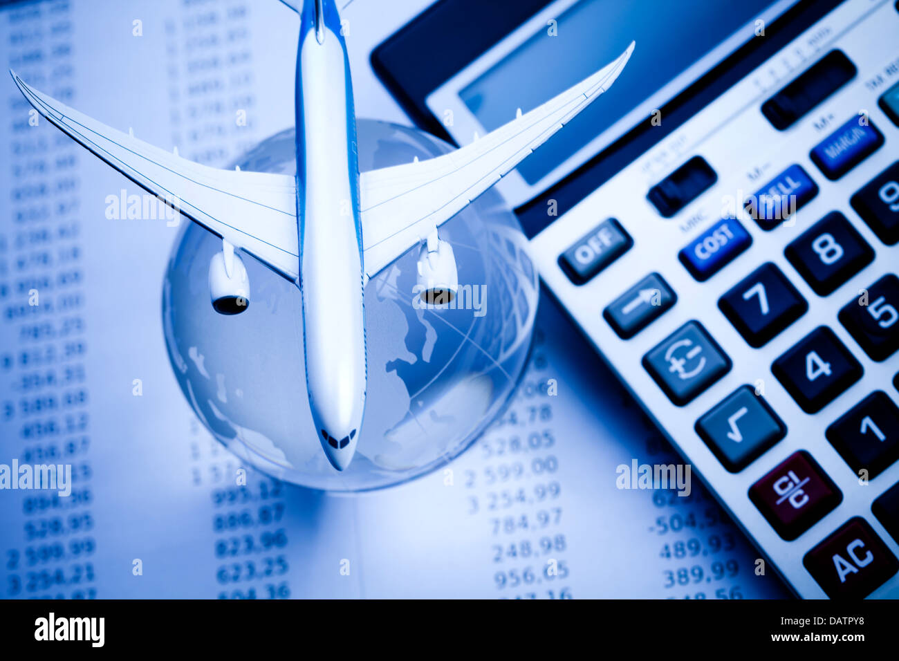 Airplane in finance and world Stock Photo - Alamy