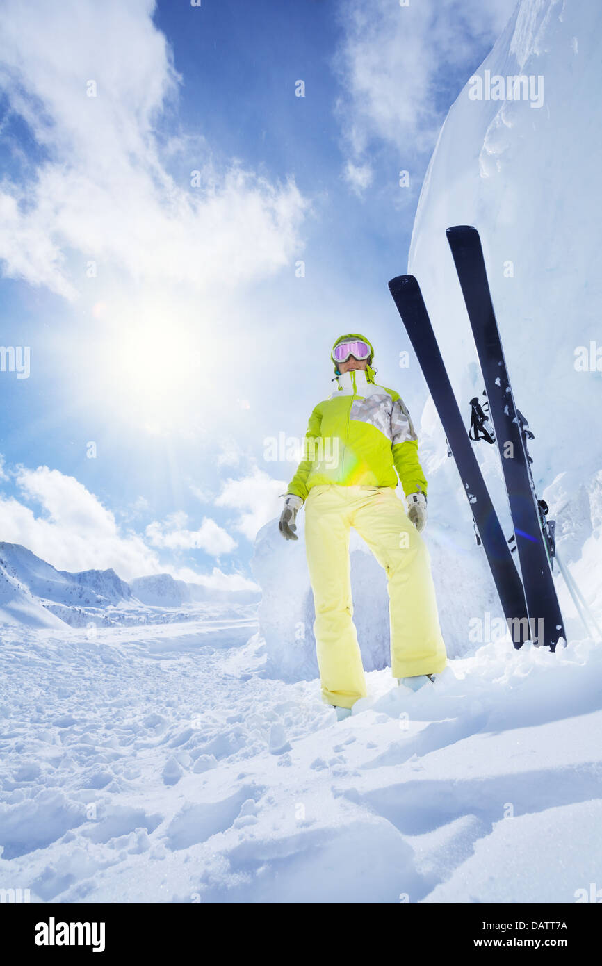 Skier standing at the ski slope hi-res stock photography and images - Alamy