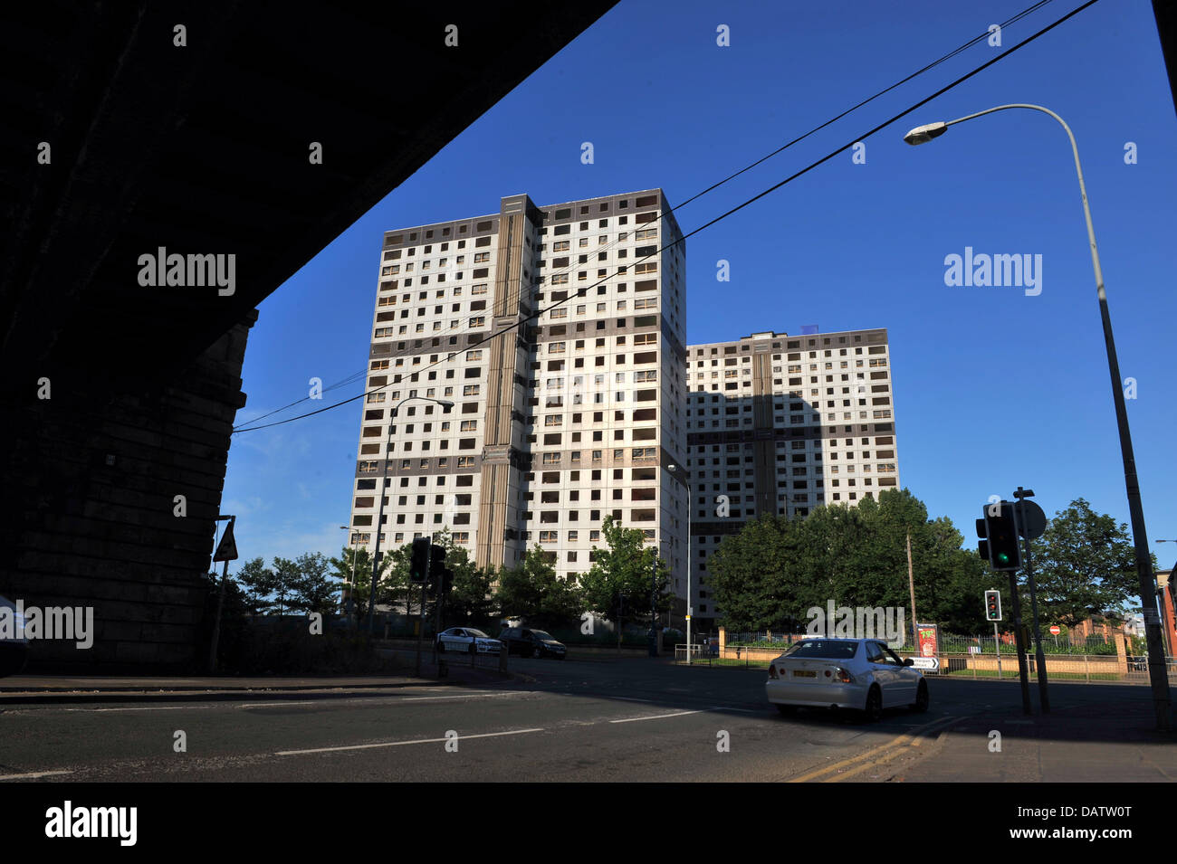 Tower blocks at Sandiefield Road, Gorbals, Glasgow, prepared for ...