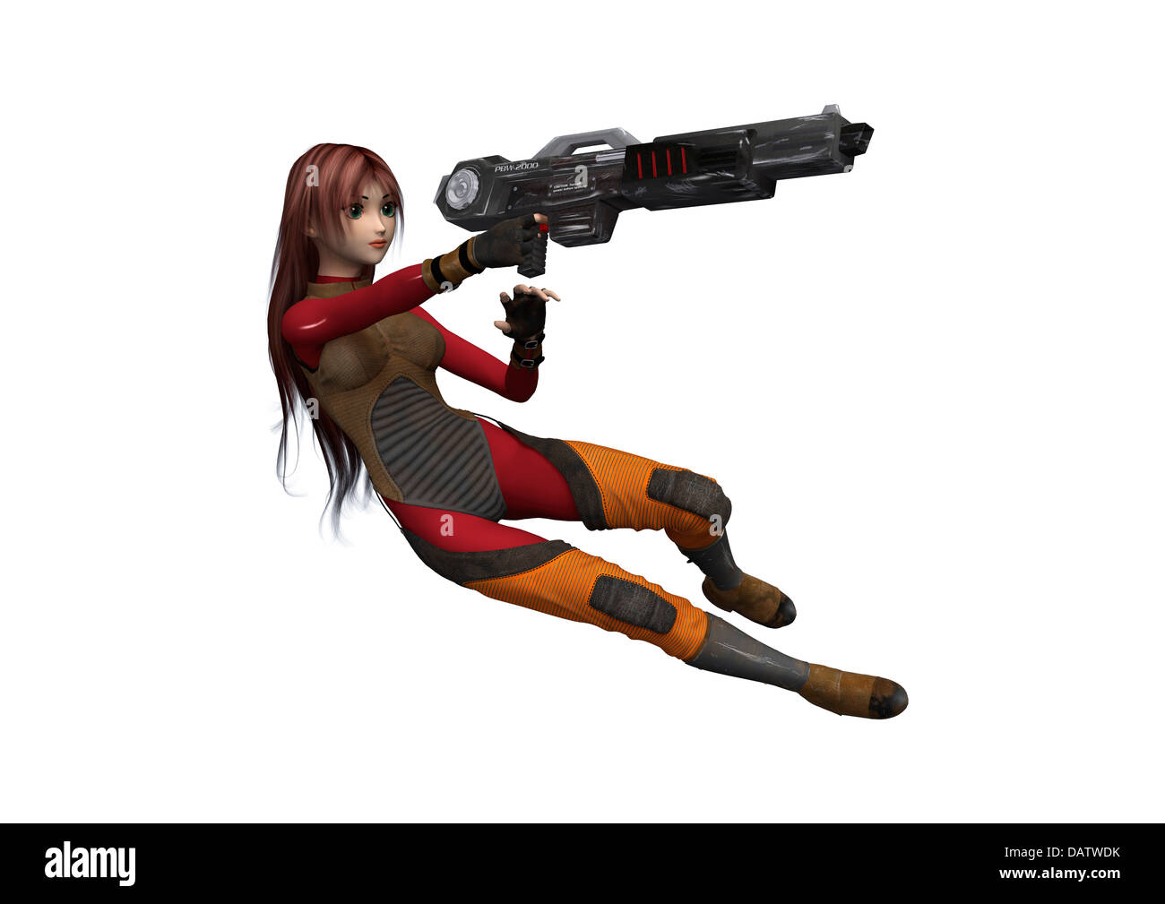 Hero holding gun Cut Out Stock Images & Pictures - Alamy