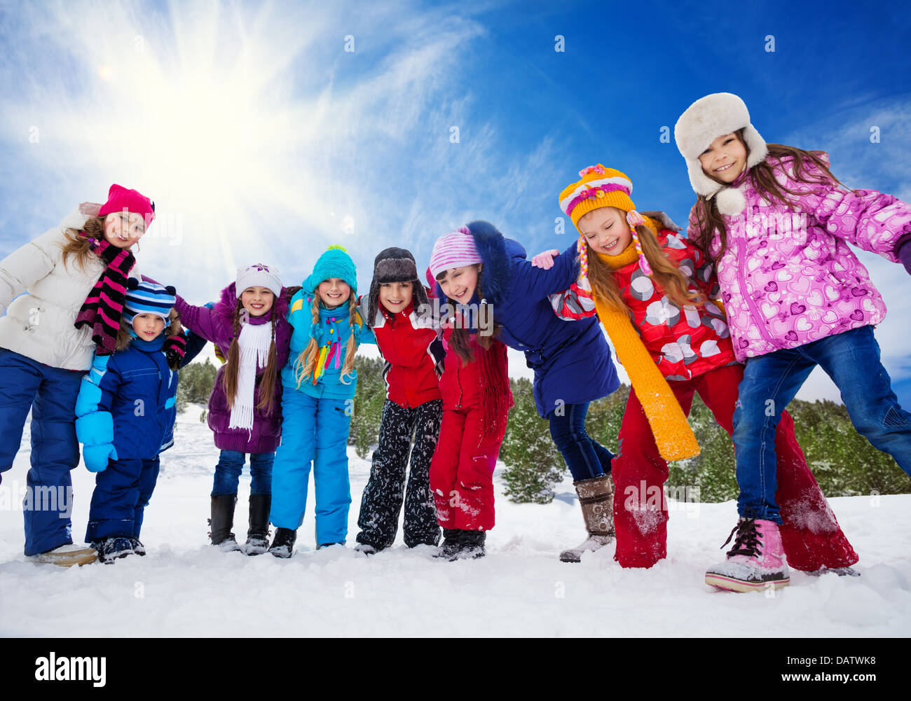 Laughing Children In Snow