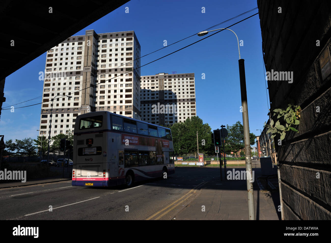 Tower blocks at Sandiefield Road, Gorbals, Glasgow, prepared for ...