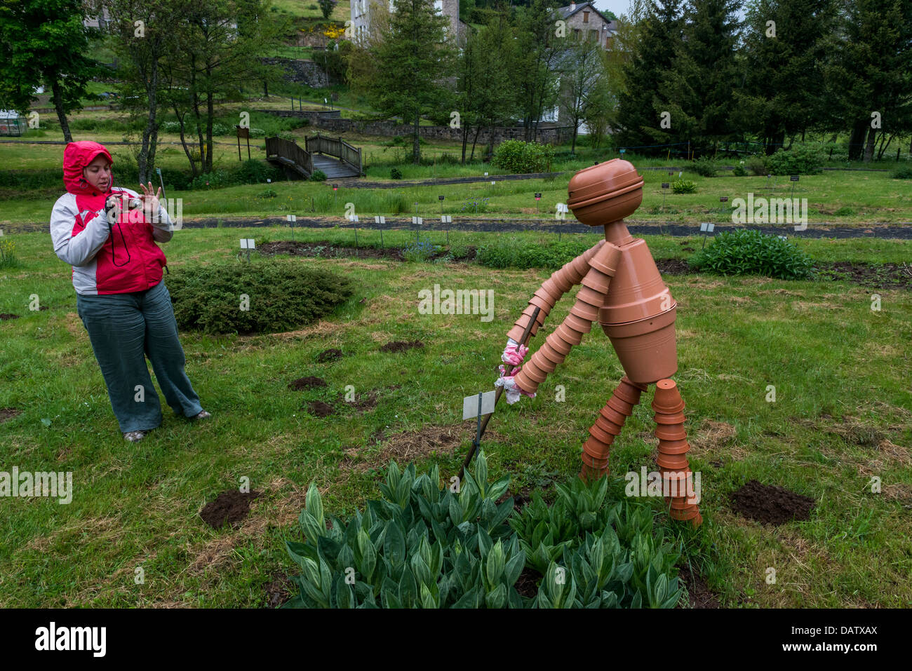 Flower pot man at the Botanical gardens in Mazet Sainte Foy. Haute ...
