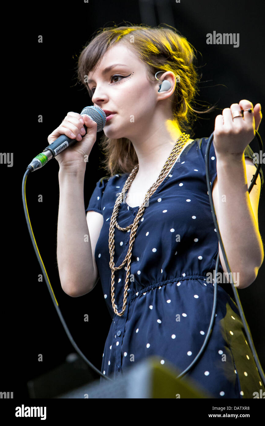 Milan Italy. 18th July 2013. The Scottish electropop band CHVRCHES ...