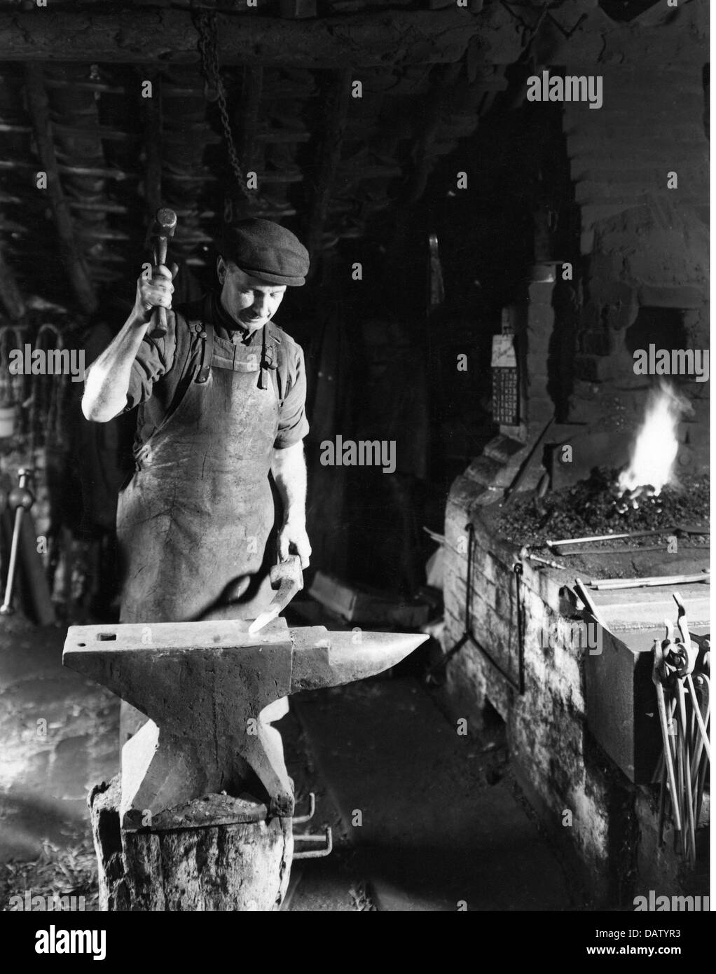 people, professions, smith, blacksmith working, Great Britain, 1950s ...