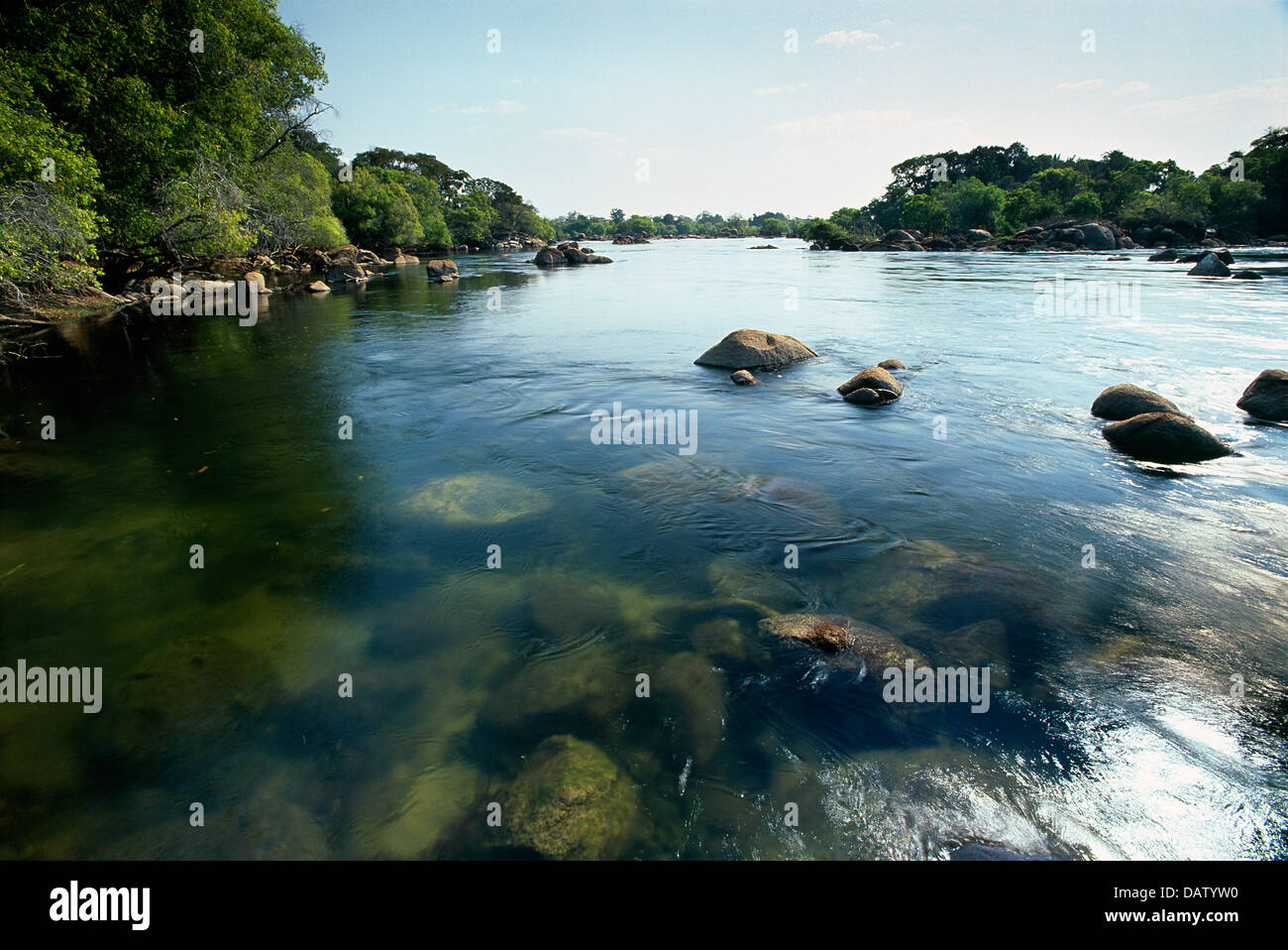 The Kafue river just outside the Kafue National Park, Zambia Stock ...