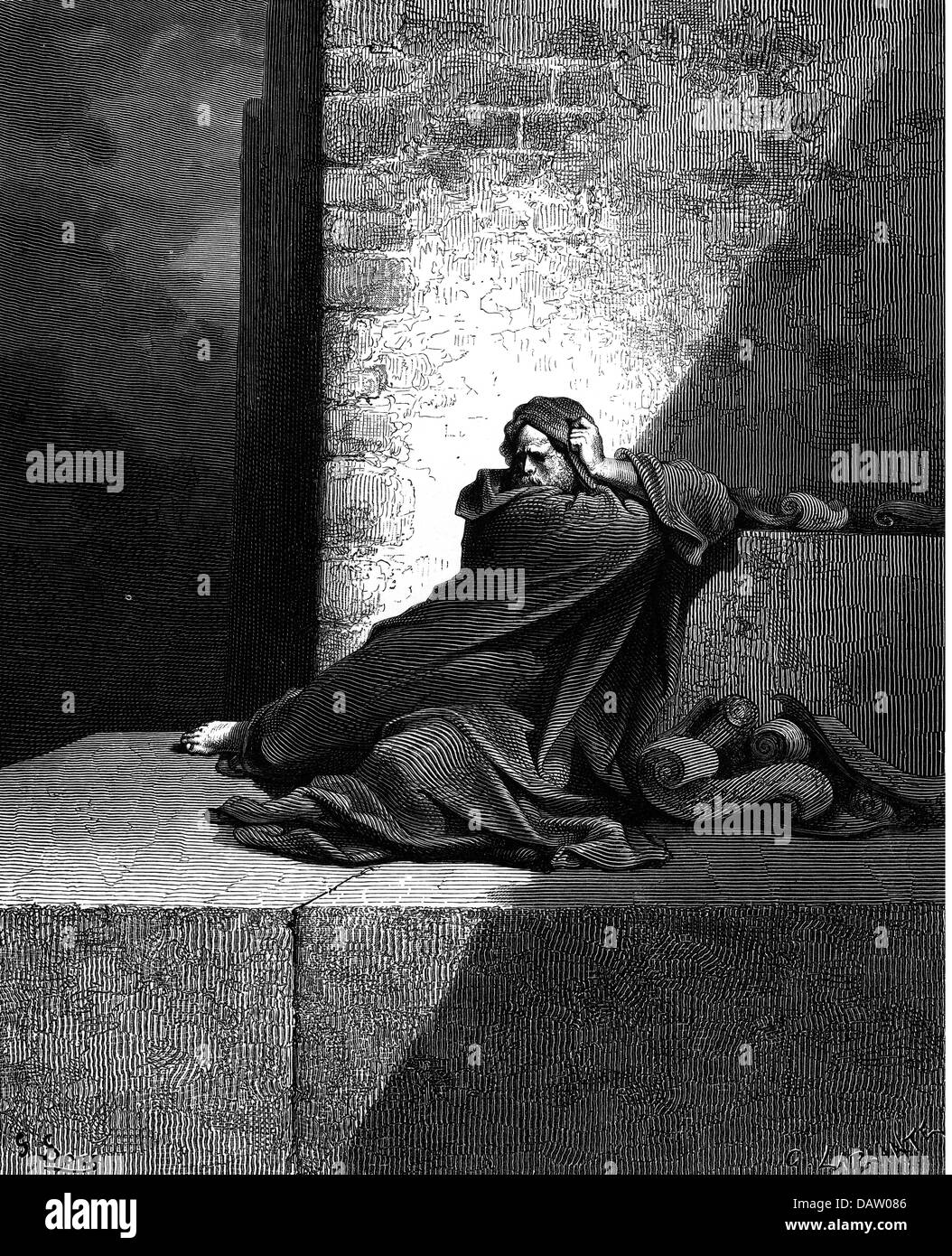 religion, biblical scenes, "Baruch", wood engraving to the Bible by ...