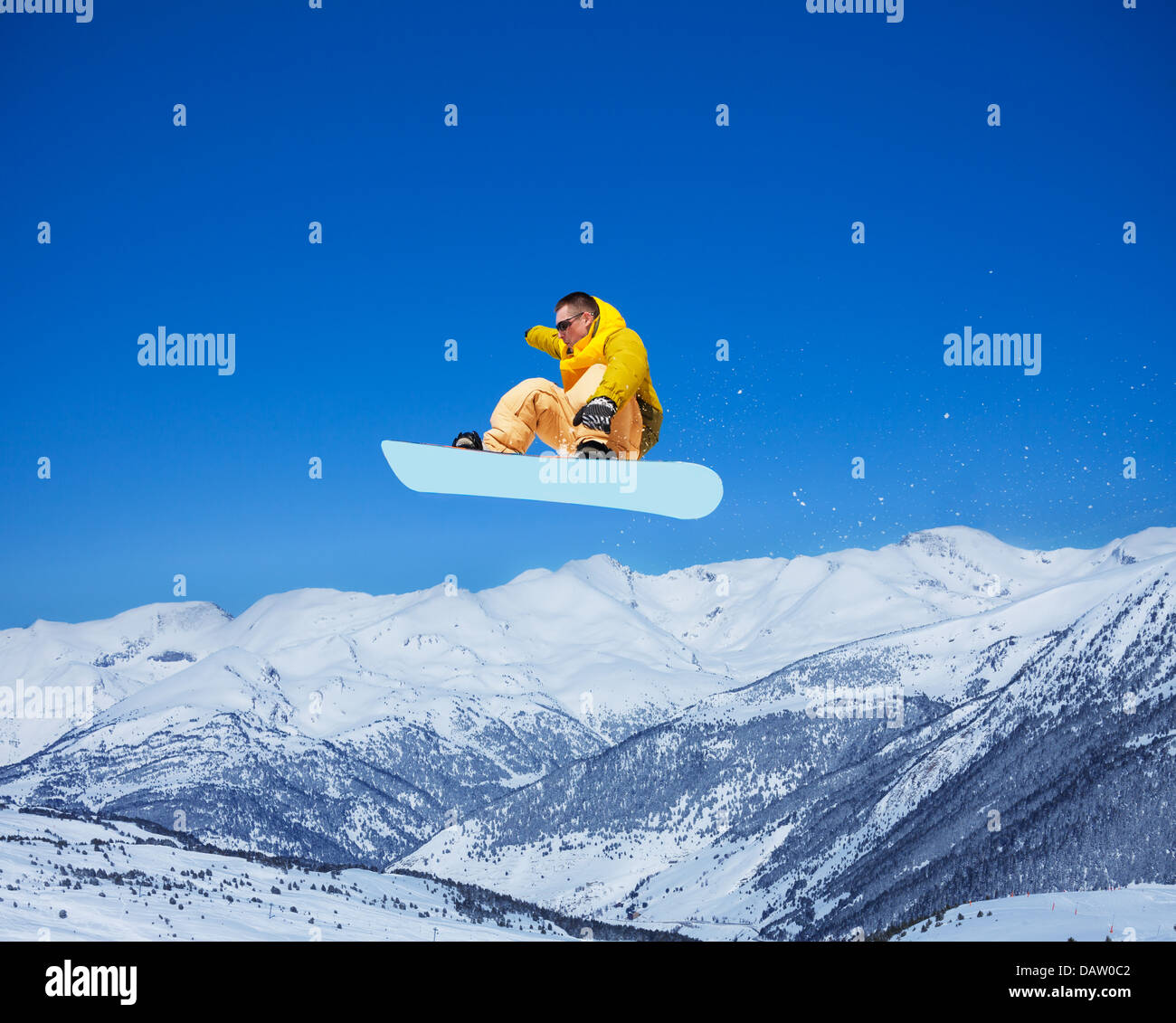 Snowboarder in action mountains hi-res stock photography and images - Alamy
