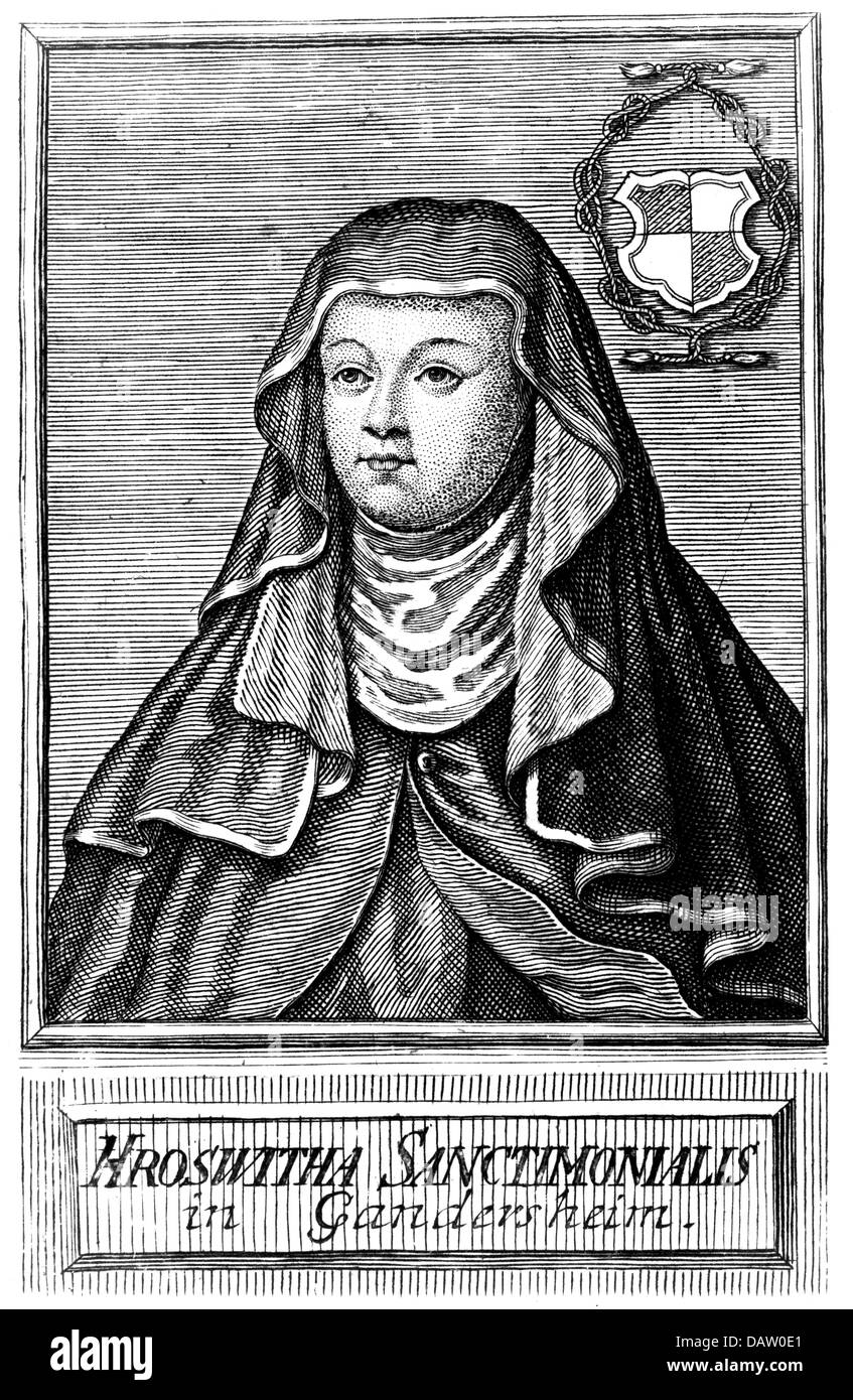 Hrotsvitha of Gandersheim, circa 935 AD - l. 973 AD, German authoress ...