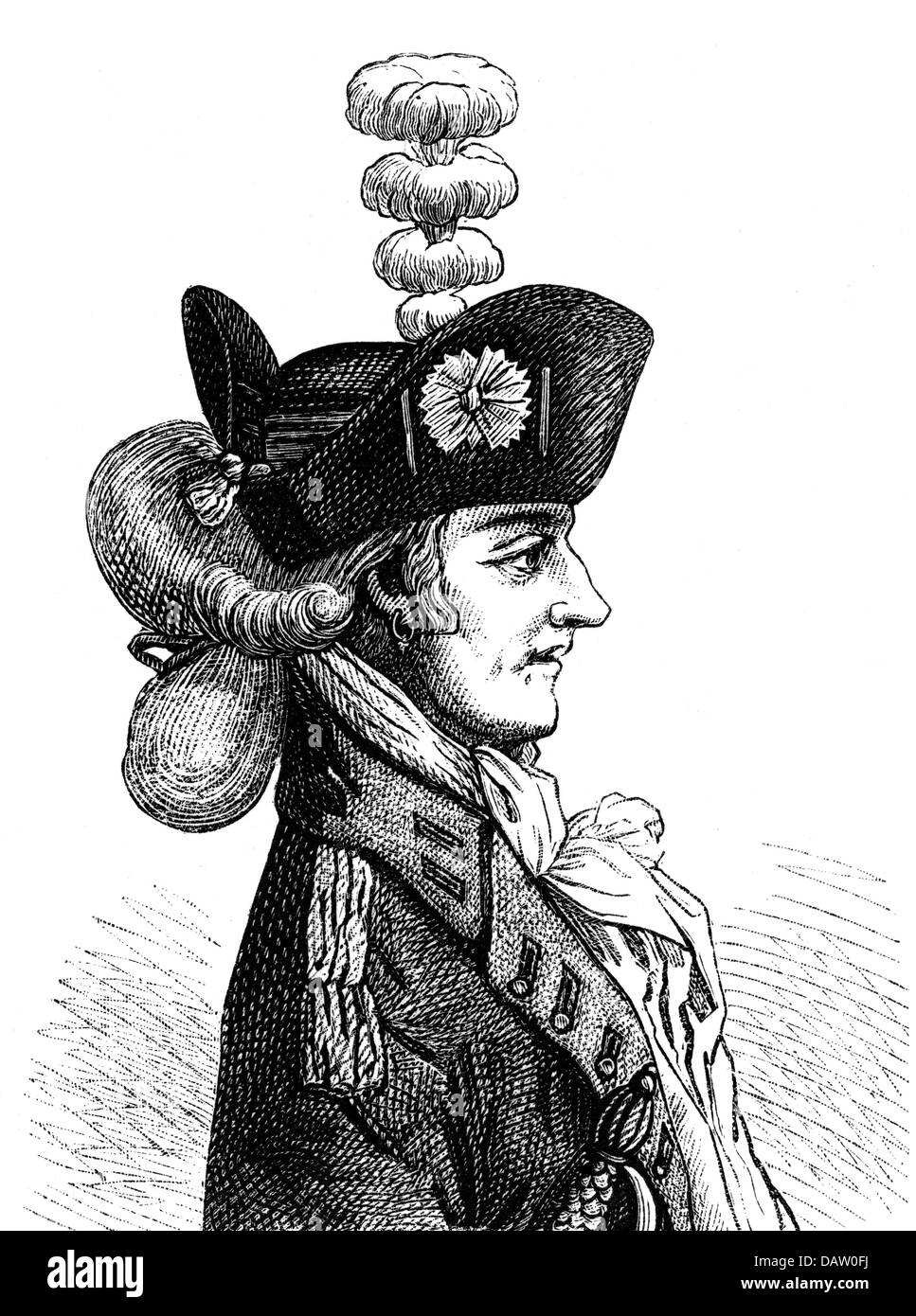 military, France, a recruiting officer from the 18th century, portrait ...