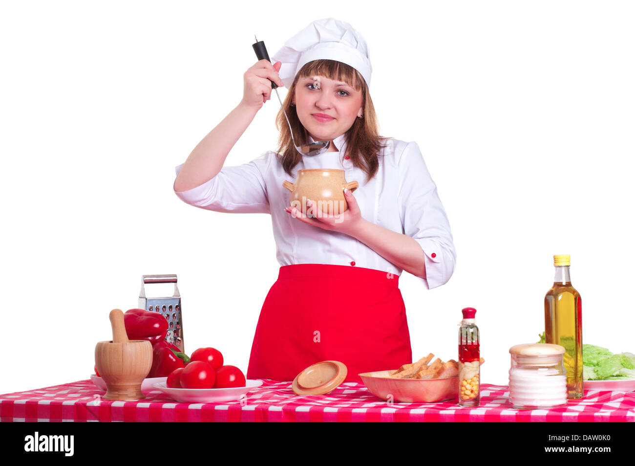 attractive woman cooking Stock Photo - Alamy