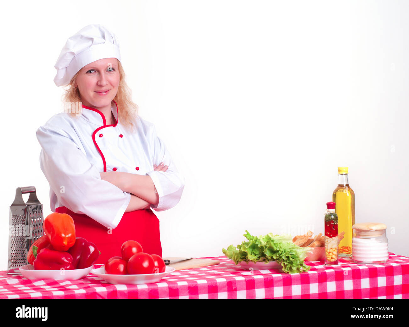 attractive woman cooks Stock Photo - Alamy