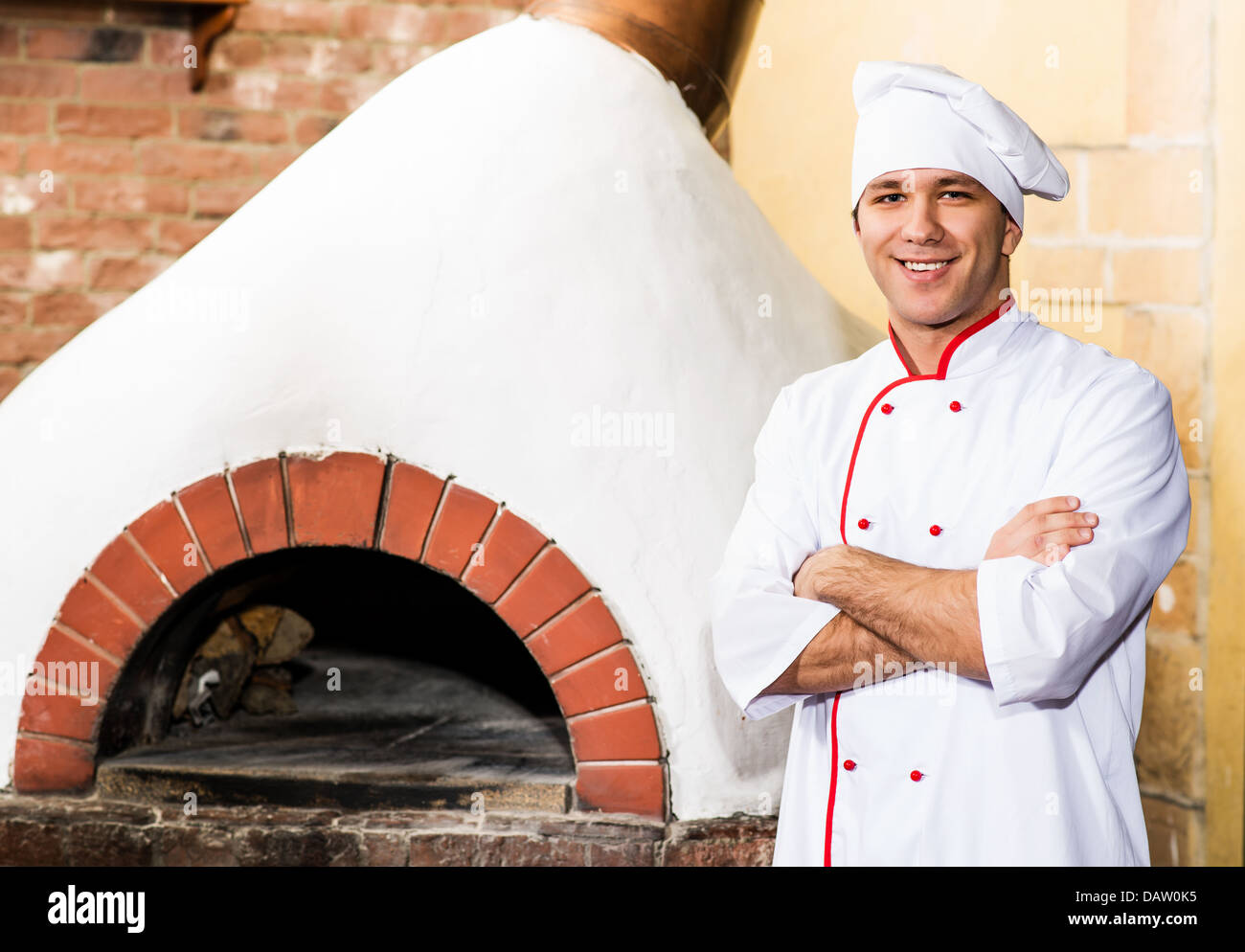 portrait of a cook in the kitchen Stock Photo - Alamy