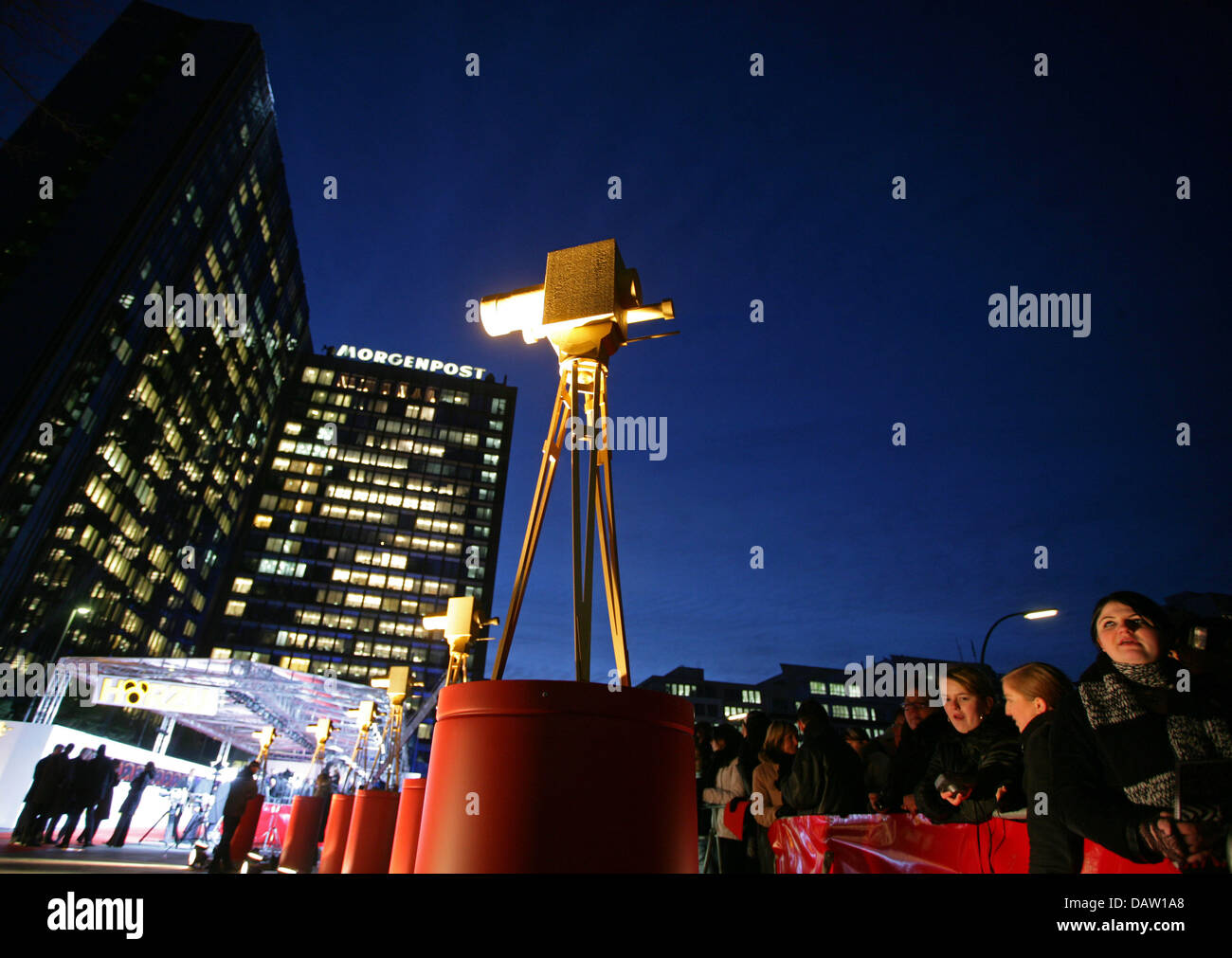 A gigantic golden camera is pictured at the entrance of the 42nd ...