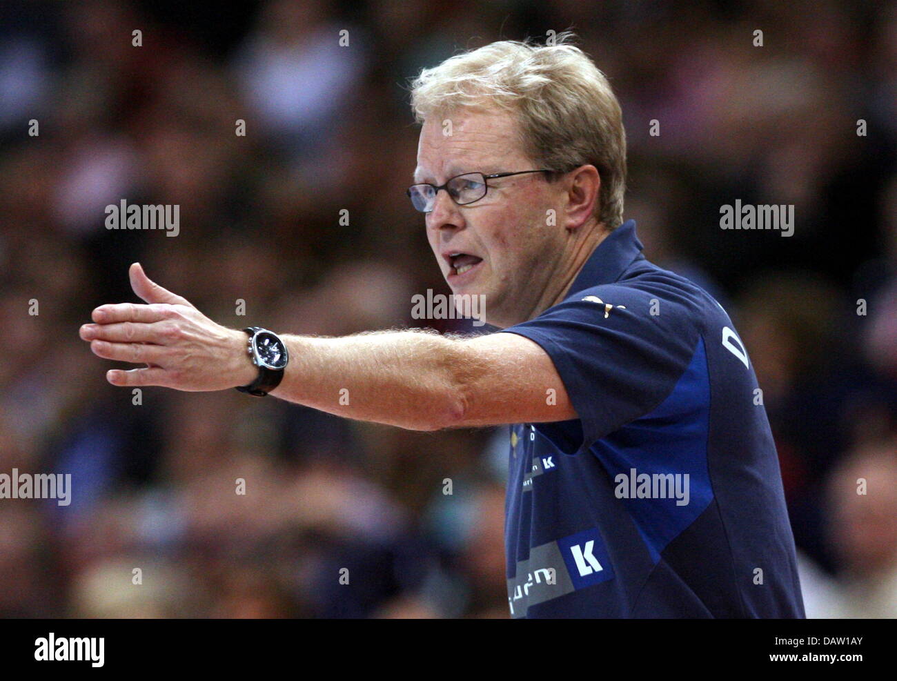 Denmark's coach Ulrik Wilbeck gesticulates during the 2007 Handball ...