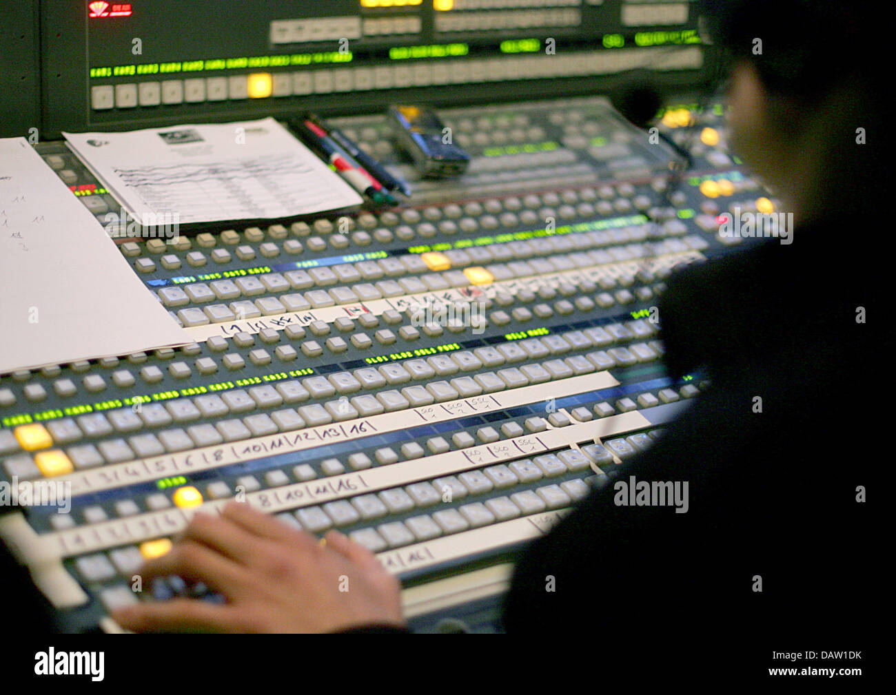 The central control room of an OB van pictured in Duesseldorf, Germany ...