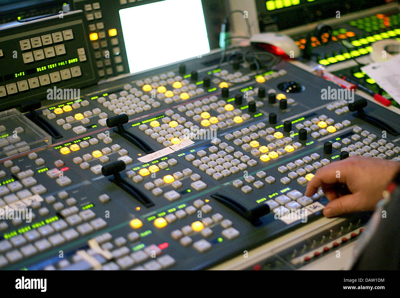The central control room of an OB van pictured in Duesseldorf, Germany ...