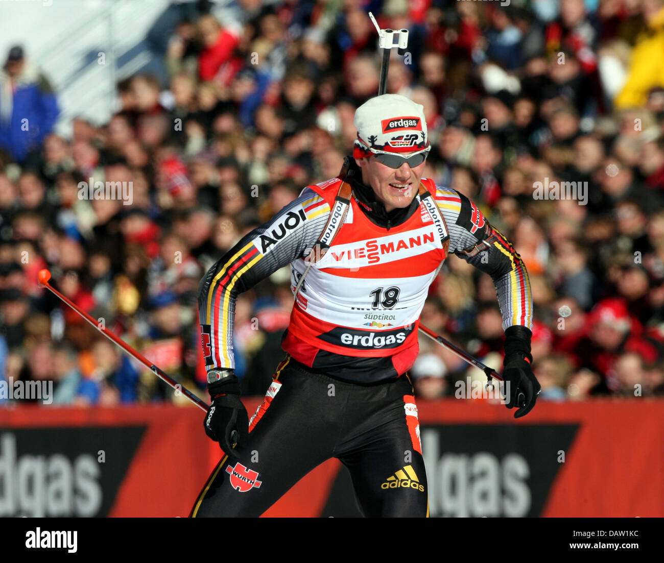 Michael Roesch is pictured on his way to the finish line of the men's ...