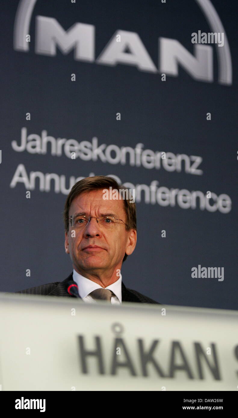 Hakan Samuelsson, CEO of MAN, pictured at the annual balance press ...