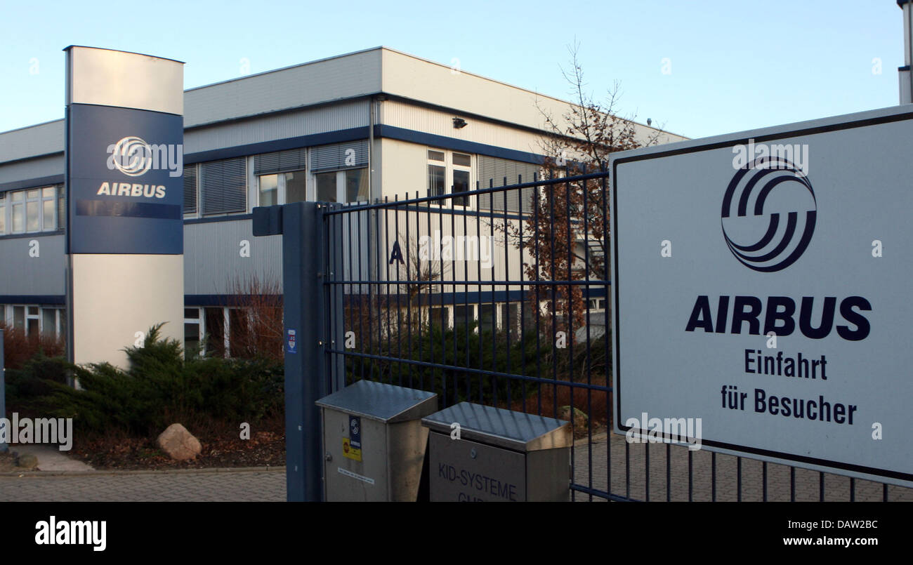 The picture shows the entrance to the Airbus plant Buxtehude, Germany ...