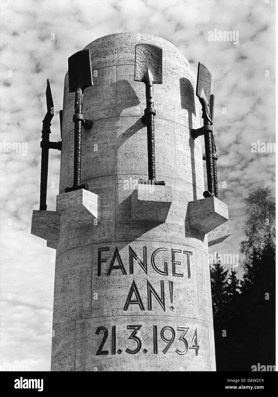 Nazism / National Socialism, propaganda, memorial stone to the start of ...