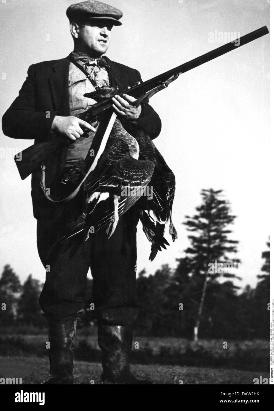 hunting, hunter with shot brant, 1950s Stock Photo: 58328527 - Alamy