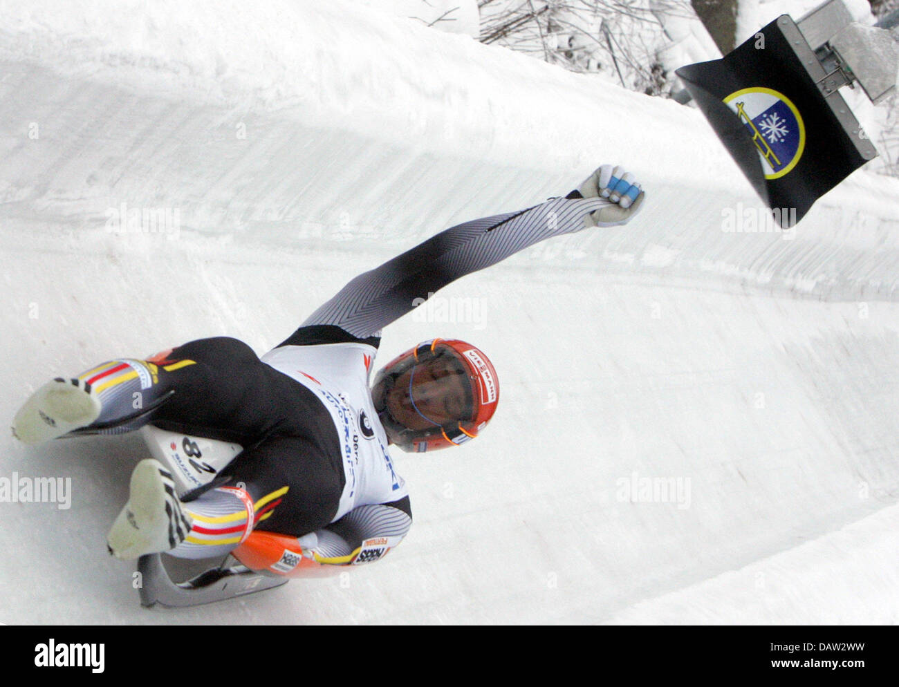 German luger David Moeller wins the relay at the Luge World Cup in ...