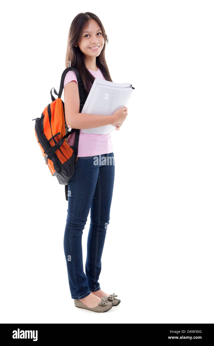 Mixed race Asian teen student Stock Photo - Alamy