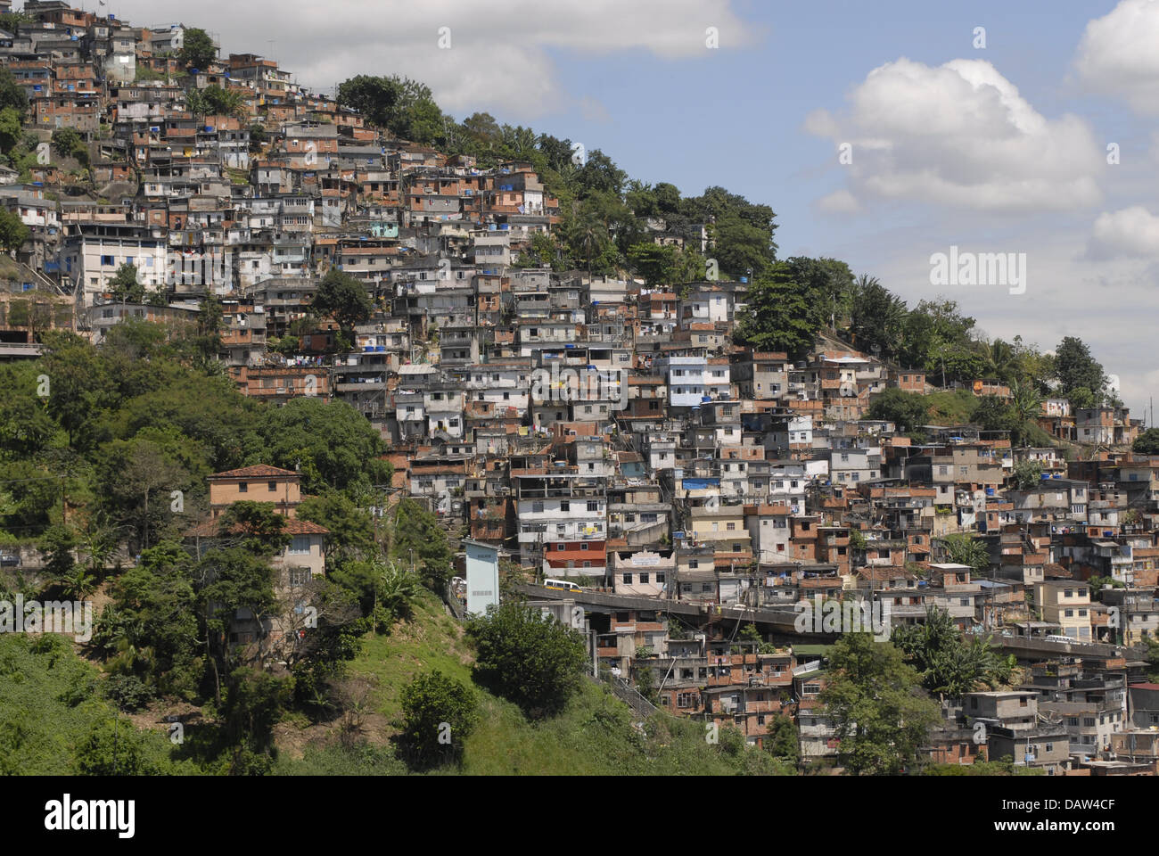 The picture shows one of the numerous slums of Rio de Janeiro, Brazil ...