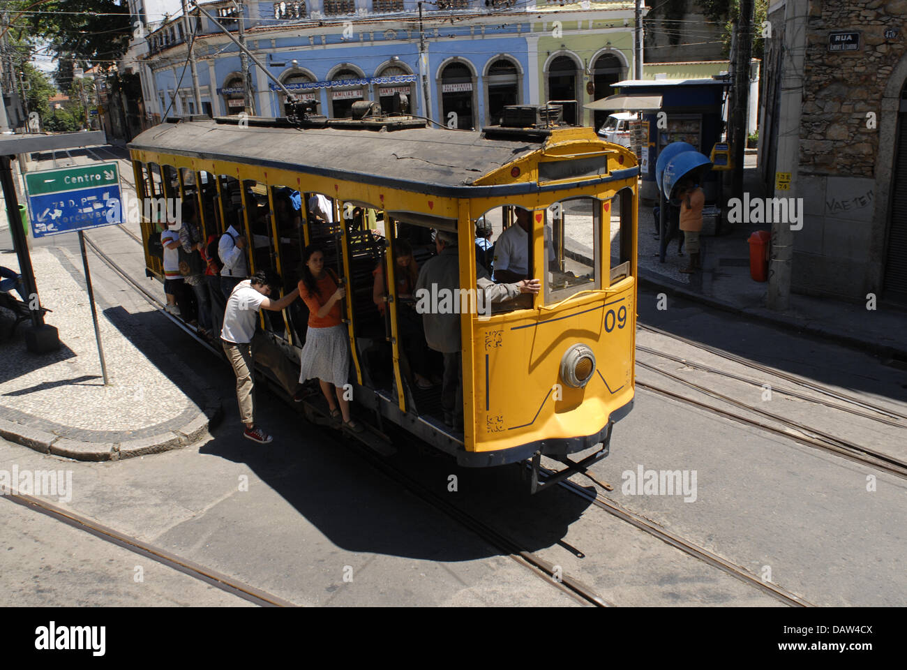 The 'bonde' pictured in the bohemian quarter Santa Teresa of Rio de ...