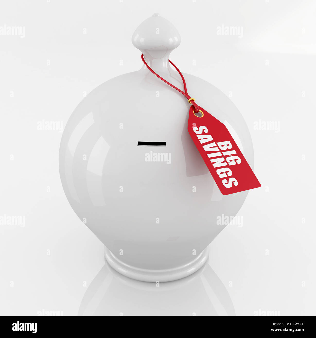 money-box with label isolated on white - rendering Stock Photo - Alamy