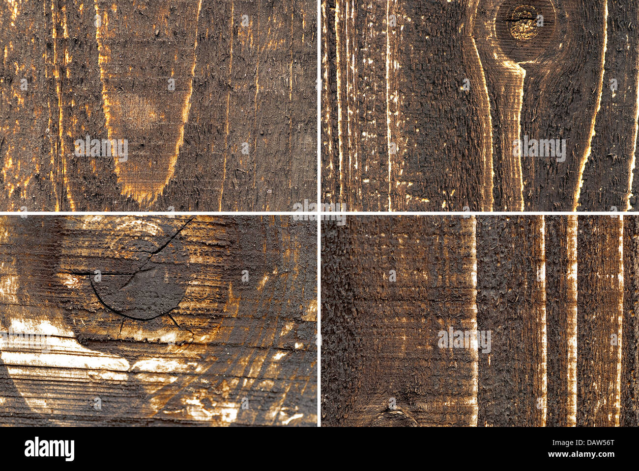 four kinds of wood texture Stock Photo - Alamy