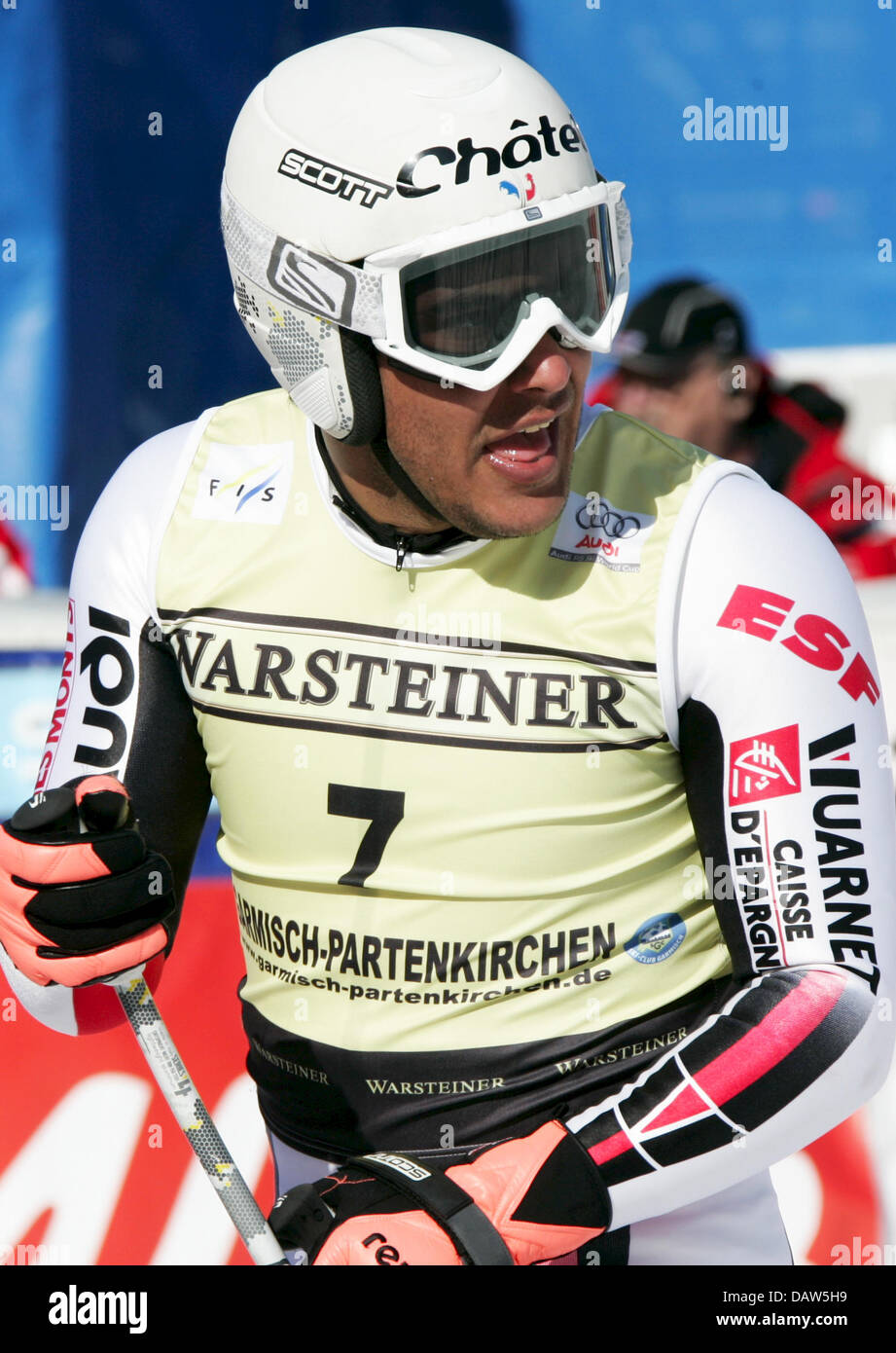 French Yannick Bertrand looks to the display board at the training to ...