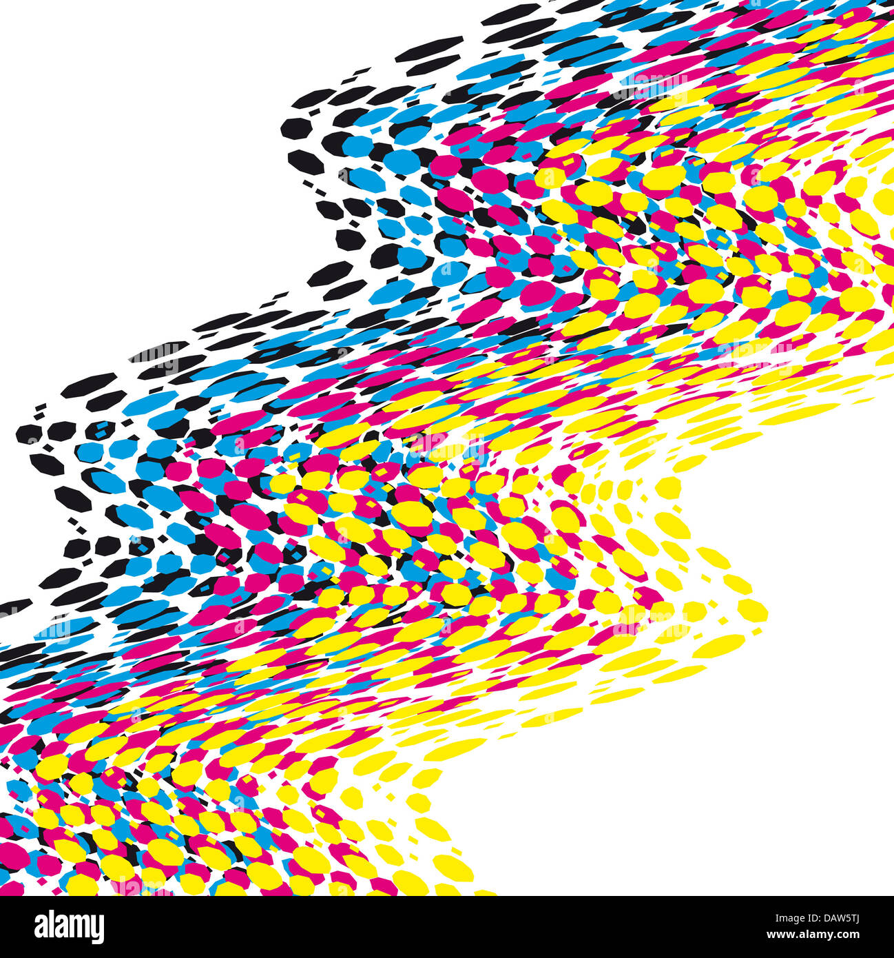 wavy CMYK spots Stock Photo - Alamy