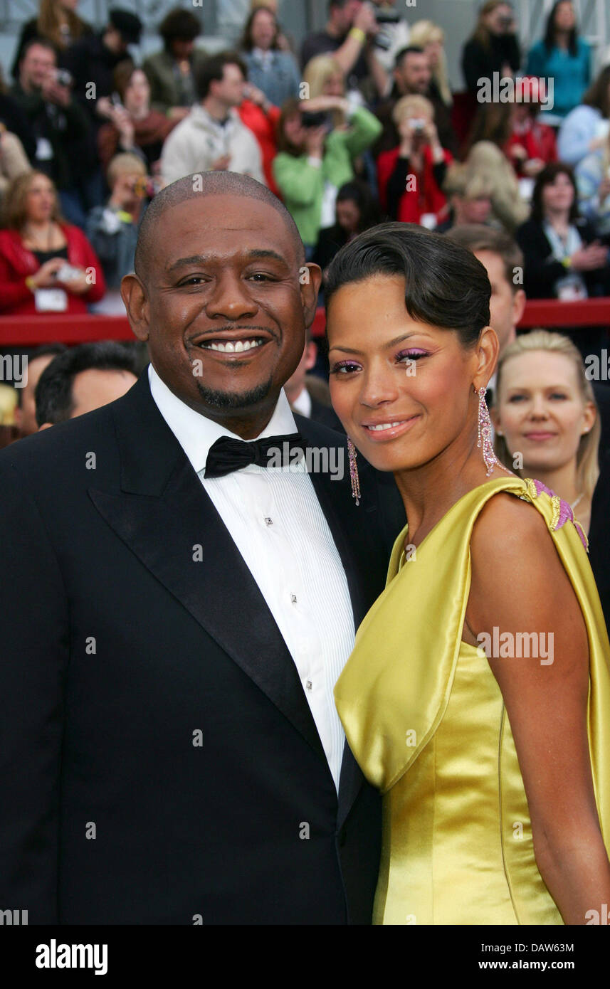 US-American actor Forest Whitaker is pictured with his wife on the red ...