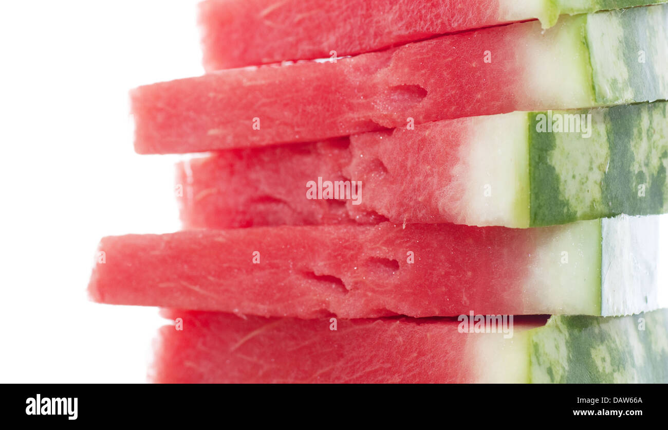 Stack of fresh slices of watermelon Stock Photo - Alamy