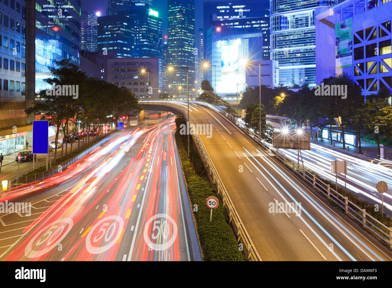 Traffic in downtown of Hong Kong Stock Photo - Alamy