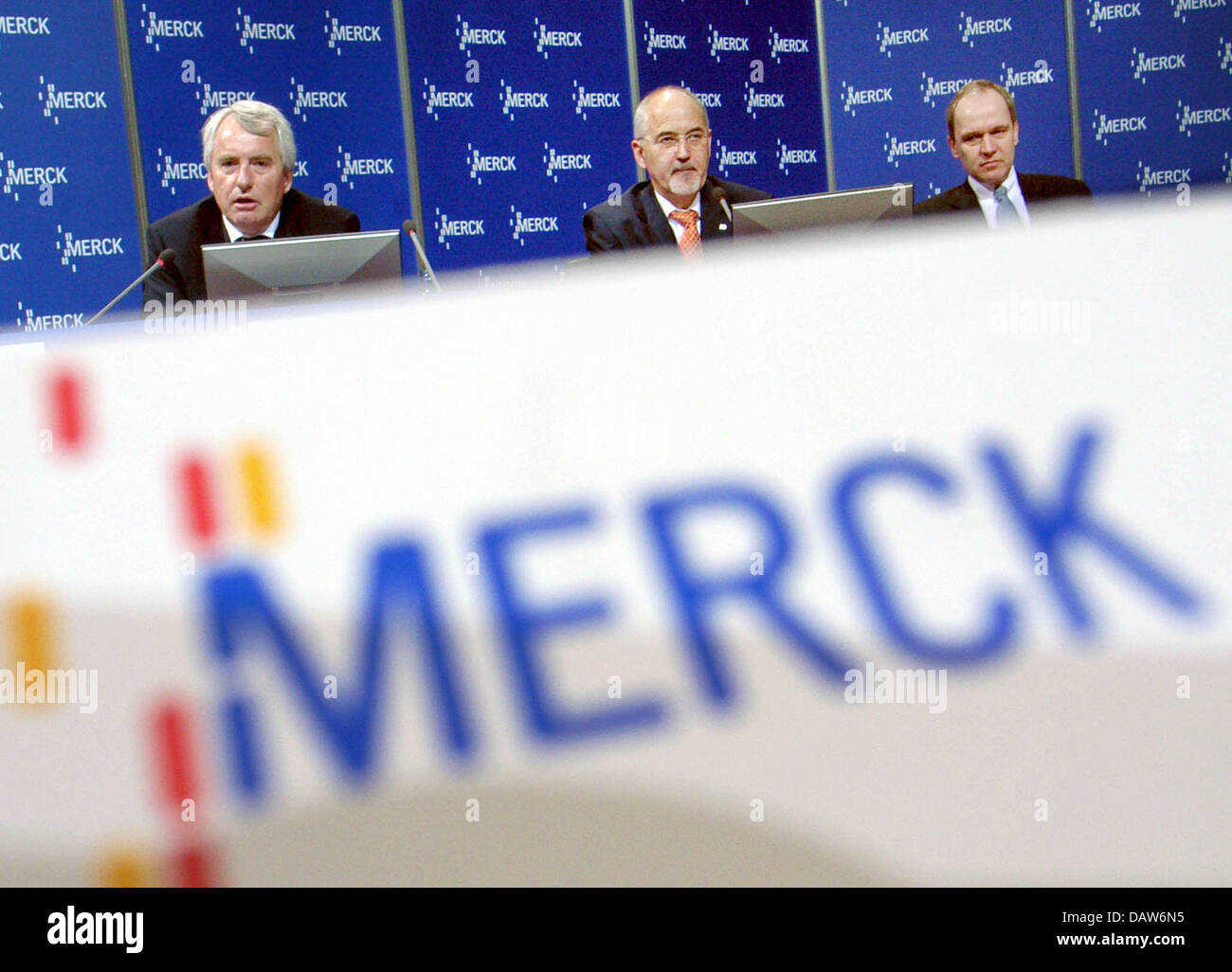 Merck CFO Michael Becker, Merck CEO Michael Roemer and his designated ...