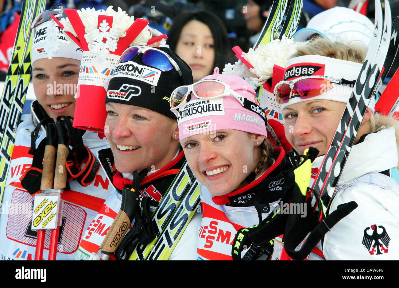 The German relay team (L-R) Stefanie Boehler, Viola Bauer, Evi ...