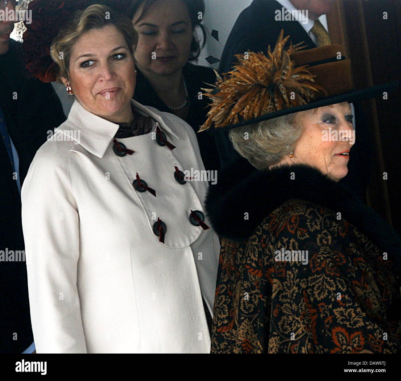 Netherlands' pregnant Crown Princess Maxima and Queen Beatrix pictured ...