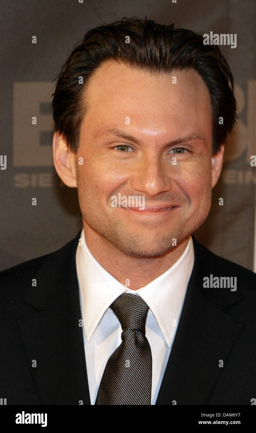 US actor Christian Slater smiles for the cameras at the German premiere ...