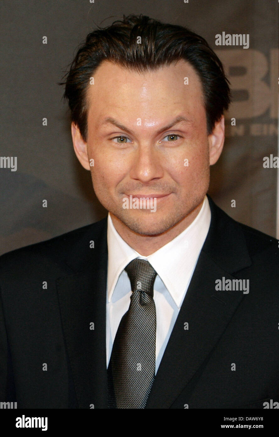 US actor Christian Slater smiles for the cameras at the German premiere ...