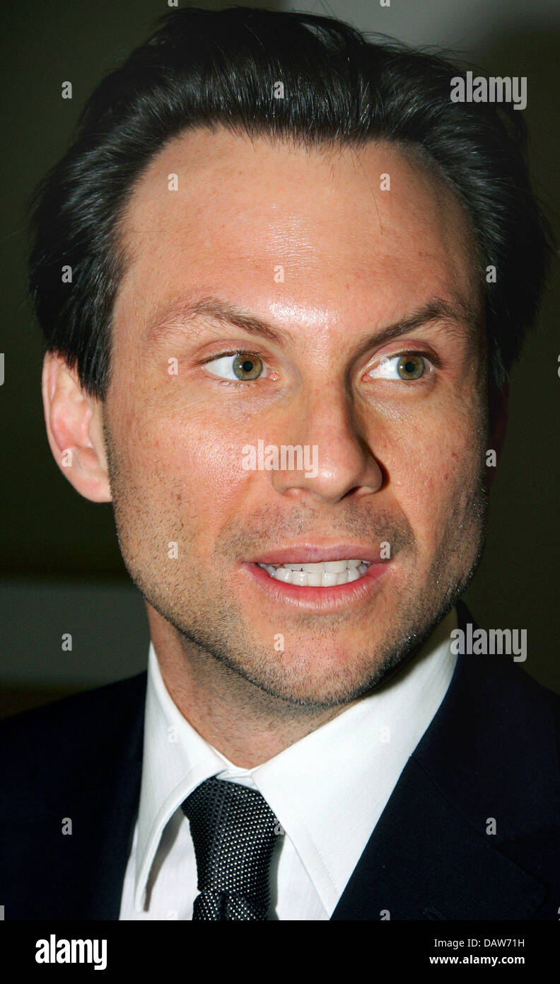 US actor Christian Slater smiles for the cameras at the German premiere ...