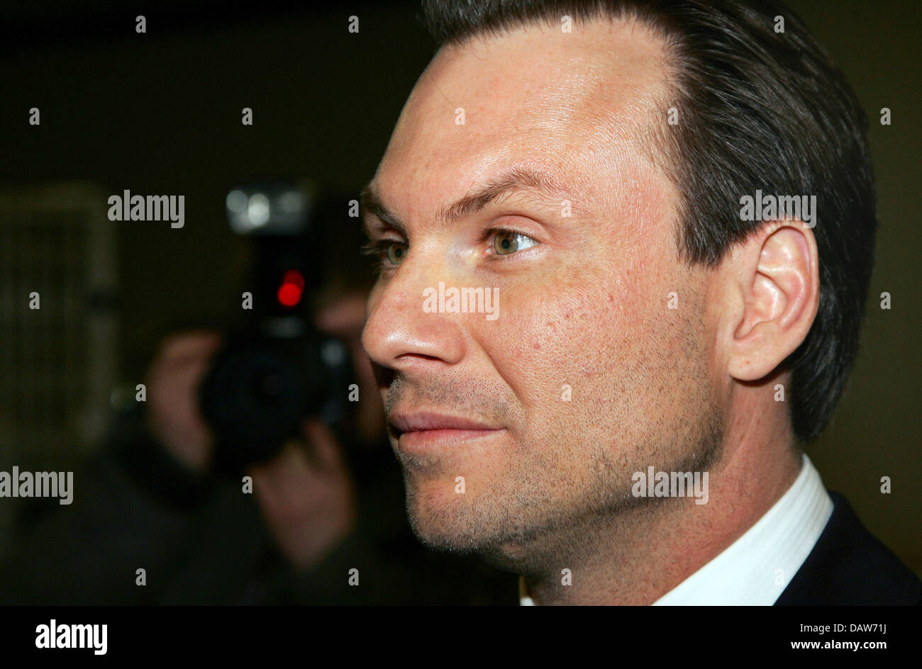 US actor Christian Slater smiles for the cameras at the German premiere ...